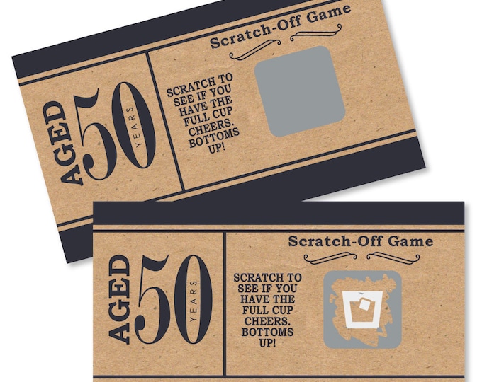 50th Milestone Birthday Party Scratch off Game - Birthday Party Game ...
