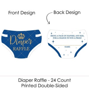 Royal Prince Charming - Diaper Shaped Raffle Ticket Inserts - Baby ...