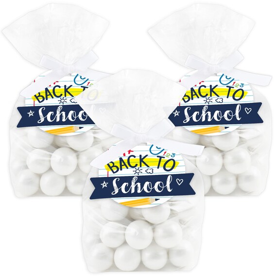 Back to School - First Day of School Classroom Clear Goodie Favor Bags ...