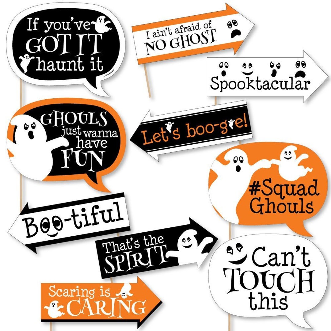 Funny Spooky Ghost Photo Booth Props - Halloween Party Spooky Ghost ...