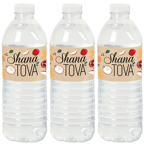 Rosh Hashanah - Water Bottle Labels - Jewish New Year Waterproof Self ...