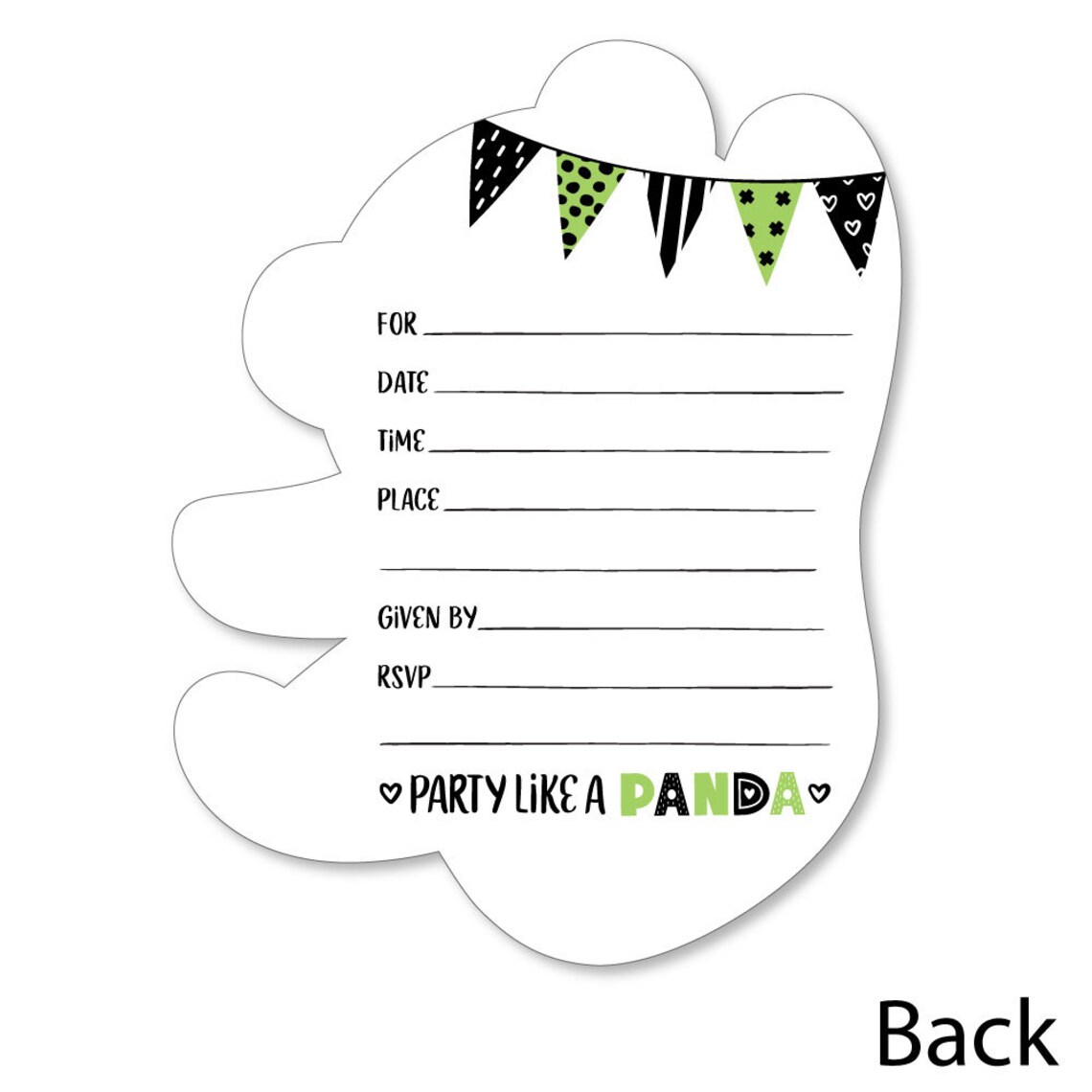 Party Like a Panda Bear Shaped Fill-in Invitations Panda - Etsy