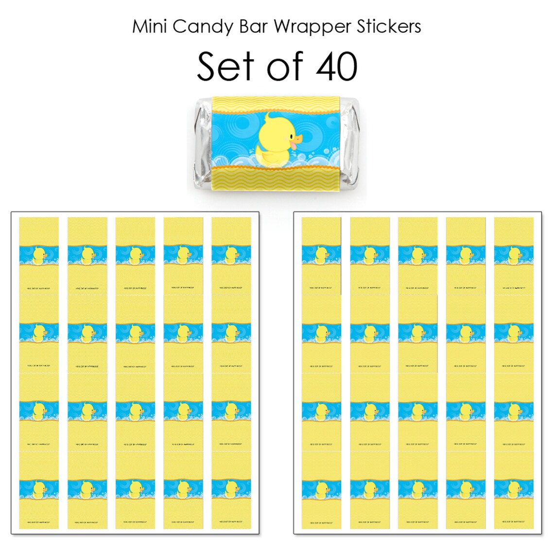 Ducky Duck Mini Candy Bar Wrappers Baby Shower & Birthday | Etsy