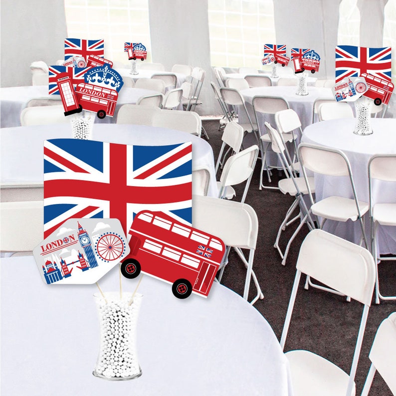 Cheerio London British UK Party Centerpiece Sticks | Etsy
