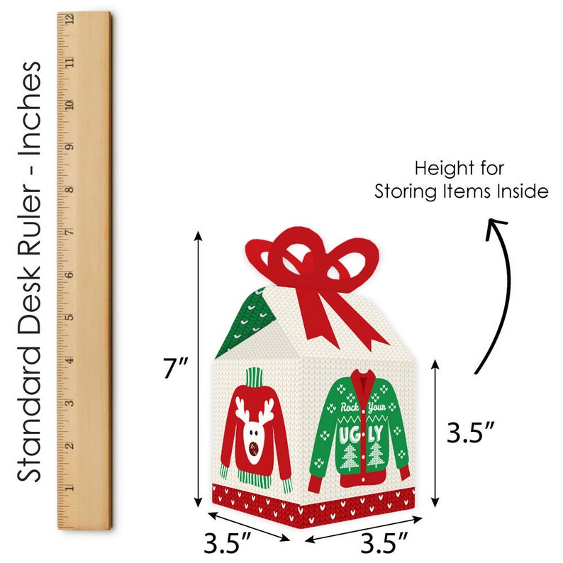Ugly Sweater Square Favor Gift Boxes Holiday and Christmas - Etsy