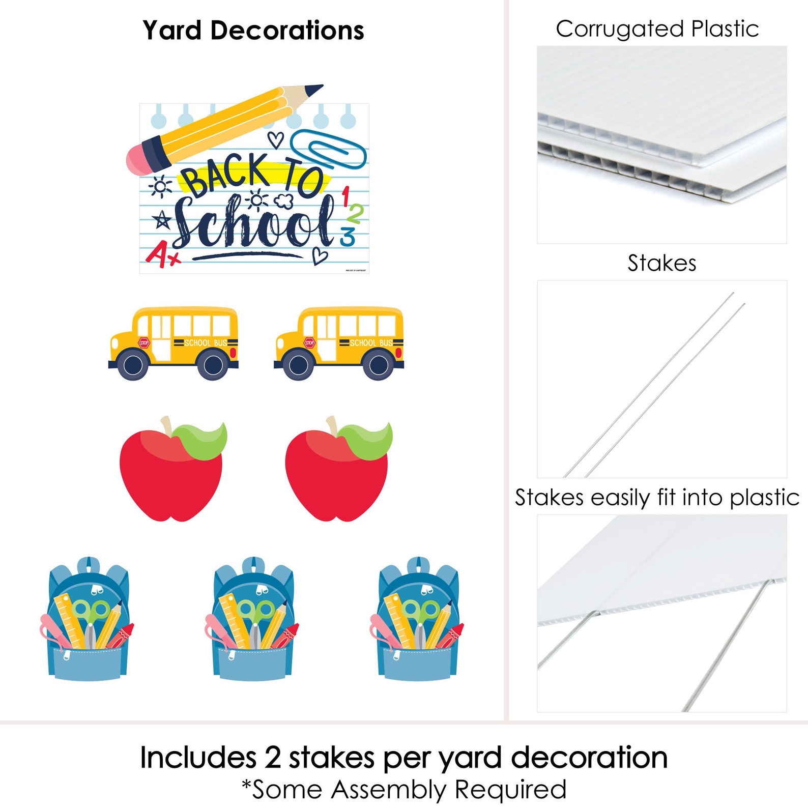 Back to School Yard Sign and Outdoor Lawn Decorations - Etsy