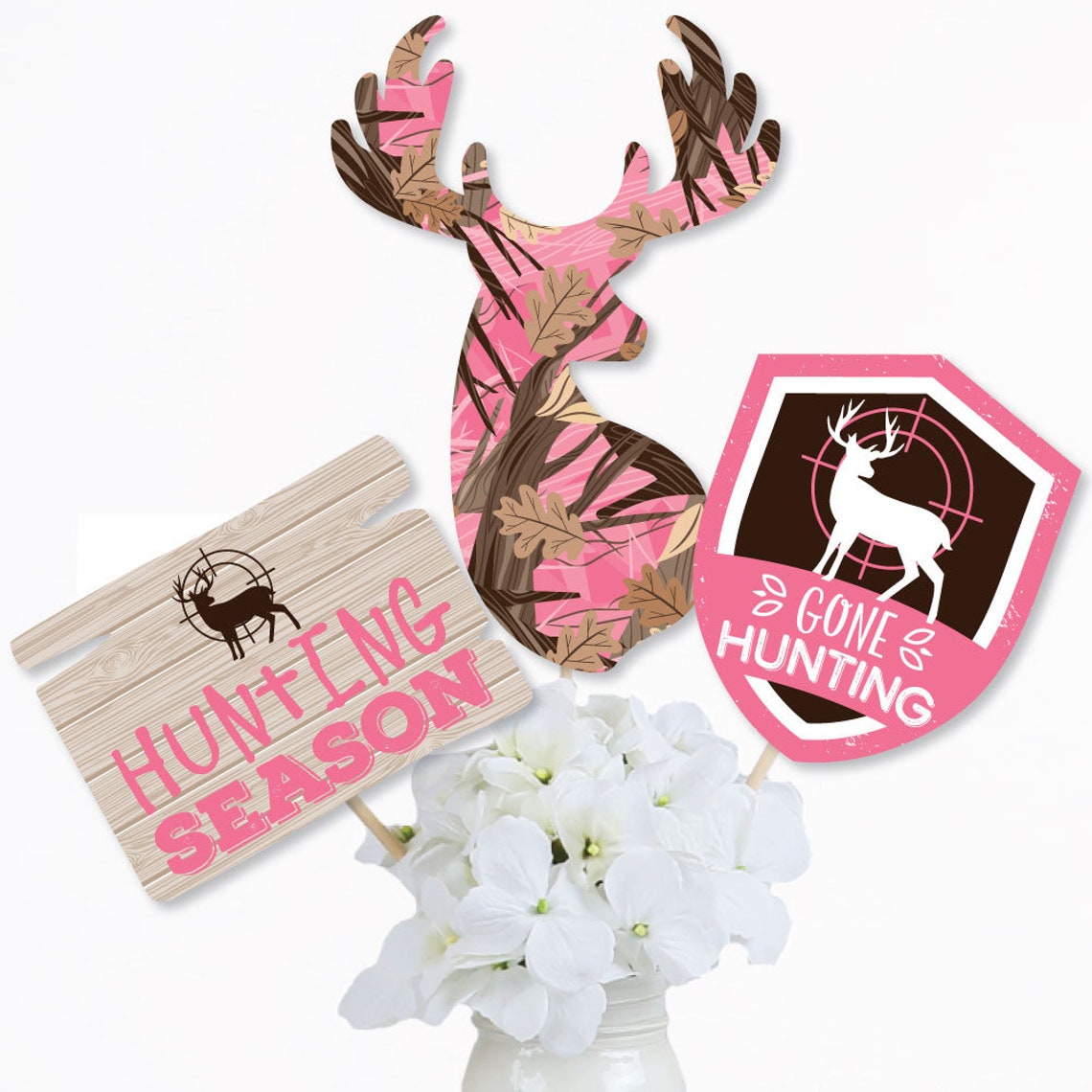 Pink Gone Hunting Deer Hunting Girl Camo Baby Shower or | Etsy