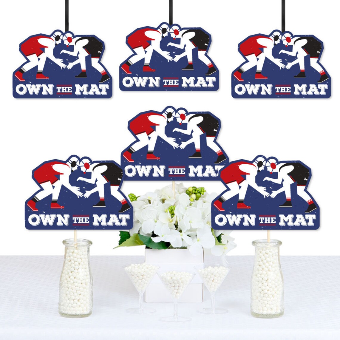 Own the Mat Wrestling DIY Decorations Party Essentials - Etsy