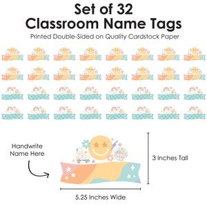 Retro Pastel - DIY Blank Paper Desk or Locker Labels - Classroom Name ...