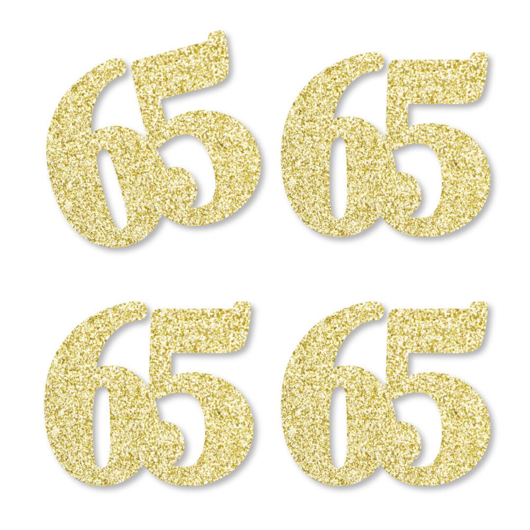 Gold Glitter 65 - No-mess Real Gold Glitter Cut-out Numbers - 65th ...