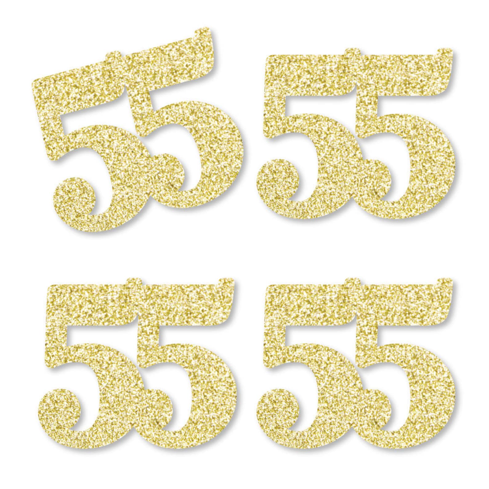 Gold Glitter 55 - No-mess Real Gold Glitter Cut-out Numbers - 55th ...