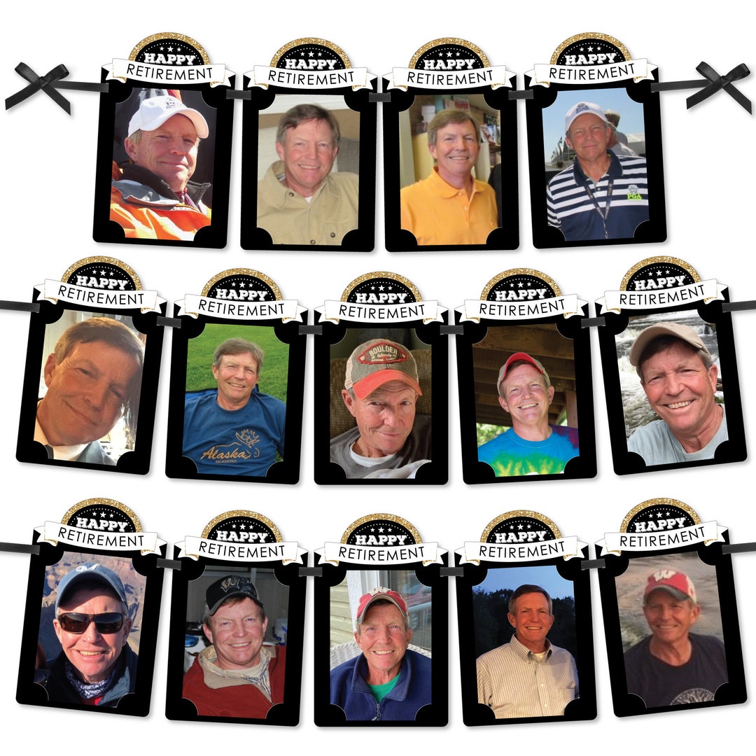 Happy Retirement - DIY Retirement Party Decor - Picture Display - Photo ...