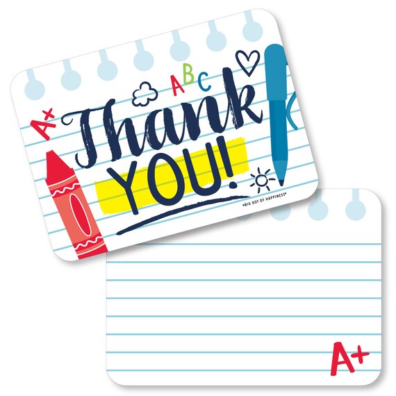 Back to School - Shaped Thank You Cards - First Day of School Classroom ...