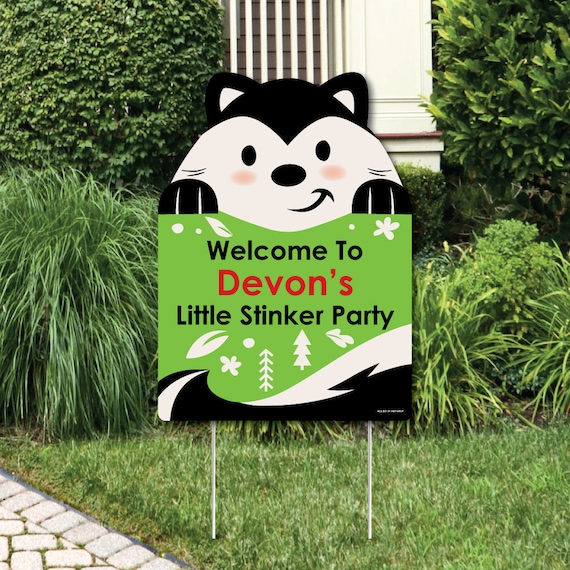 Little Stinker - Woodland Skunk - Welcome Sign - Custom Skunk Outdoor ...