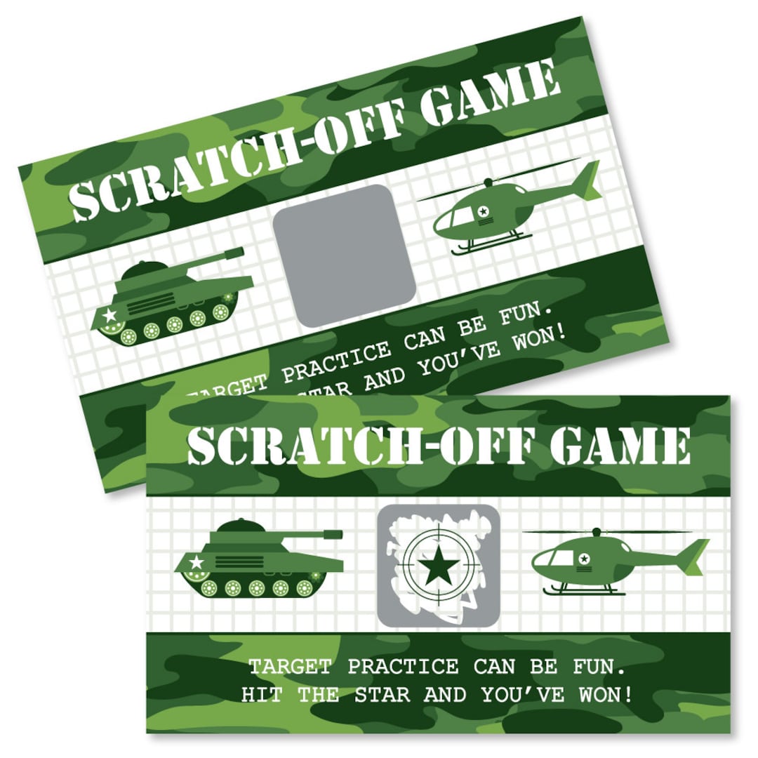 Camo Hero - Army Military Camouflage Party Game Scratch off Cards - 22 ...