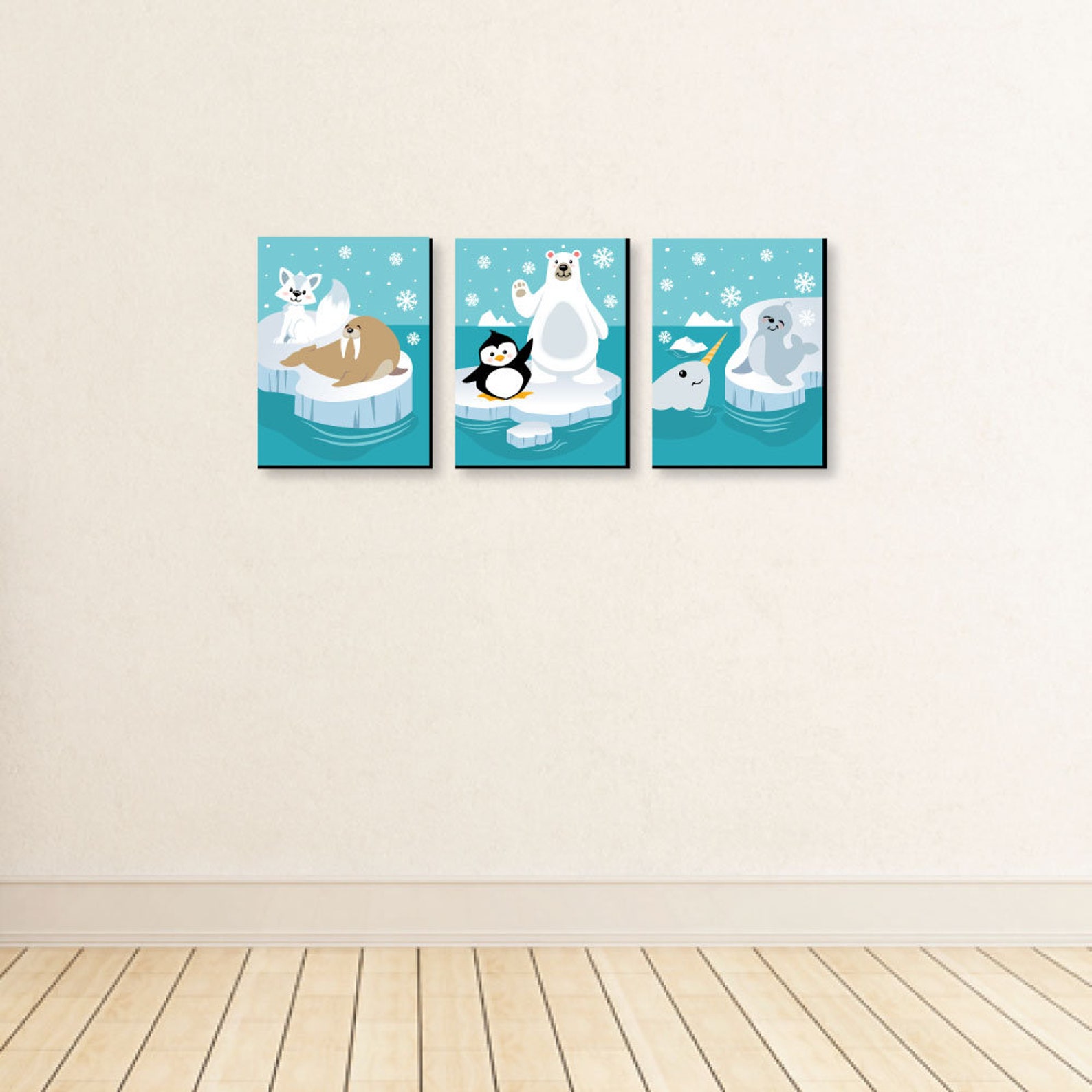 Arctic Polar Animals Kids Room, Nursery & Home Décor 7.5 X 10 Kids Wall ...