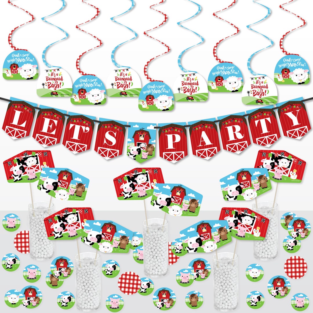 Farm Animals - Barnyard Baby Shower or Birthday Party Supplies ...