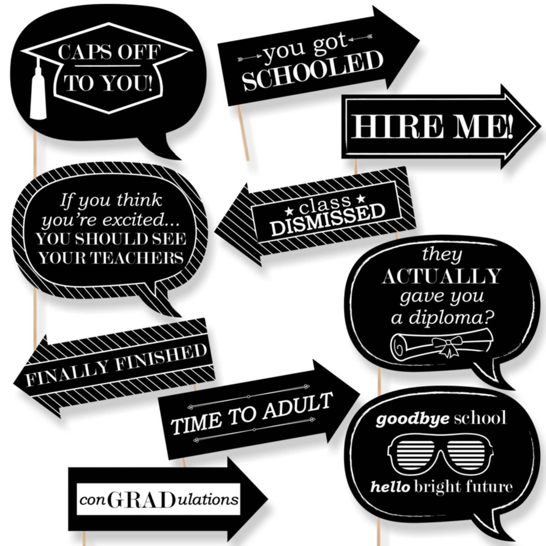 Funny Graduation Photo Booth Props - Graduation Cheers - Graduation ...
