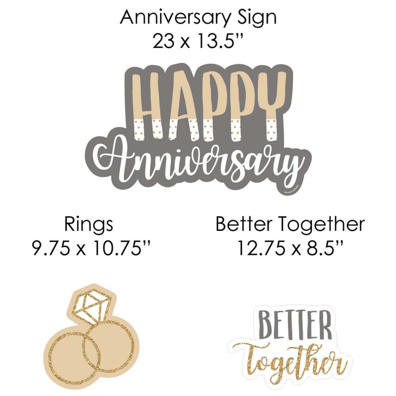 Happy Anniversary Yard Sign and Outdoor Lawn Decorations - Etsy
