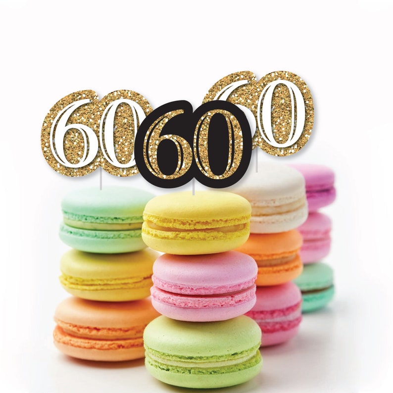 Small 60th Birthday DIY Shaped Paper Cut Outs Adult 60th | Etsy