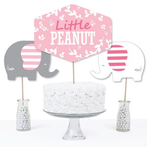 Pink Elephant - Centerpiece Sticks - Girl Baby Shower Table Toppers ...