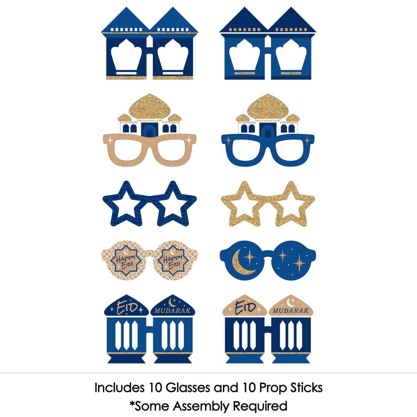 Ramadan Glasses - Paper Card Stock Eid Mubarak Party Photo Booth Props ...