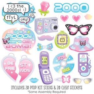 00s Y2K - 2000s Party Photo Booth Props Kit - 20 Count - Etsy