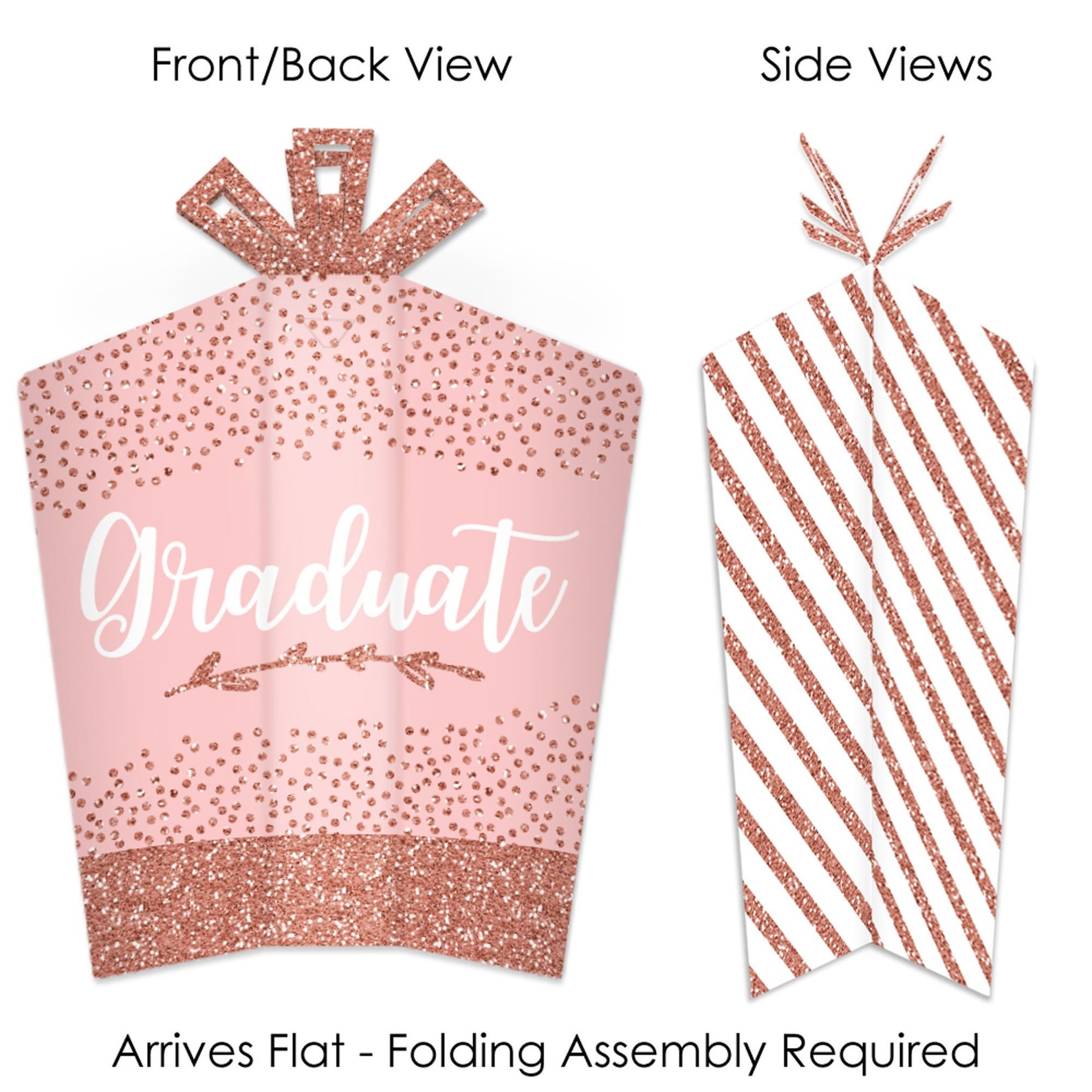 Rose Gold Grad Table Decorations Graduation Fold and Flare - Etsy
