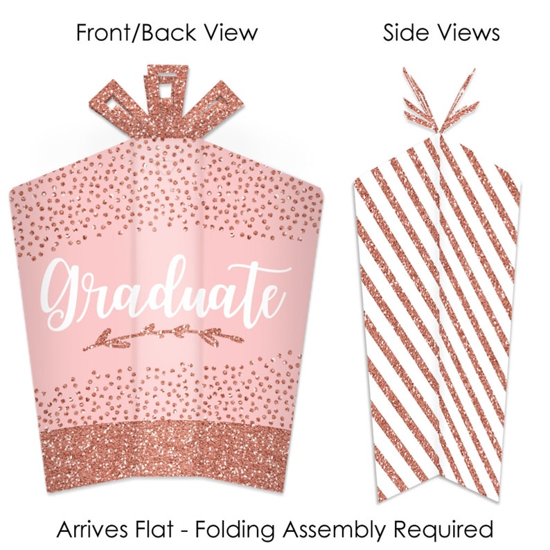 Rose Gold Grad Table Decorations Graduation Fold and Flare - Etsy