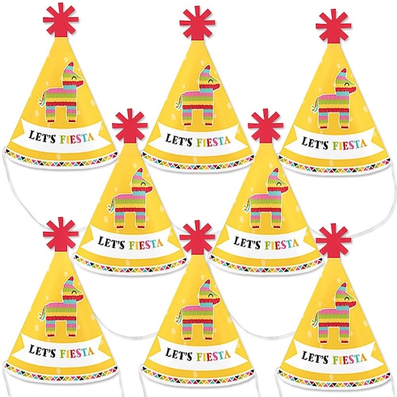 Let's Fiesta - Mini Cone Mexican Fiesta Party Hats - Small Little Party ...