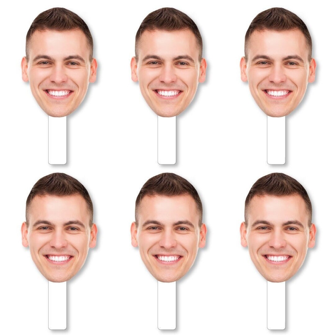 Fun Face Cutout Paddles - Custom Photo Head Cut Out Photo Booth and Fan ...