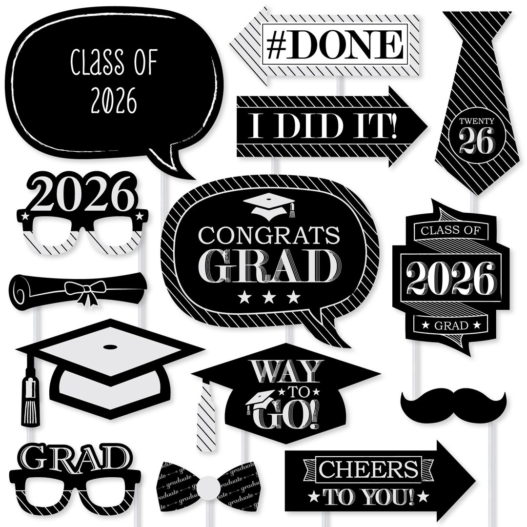 Graduation Cheers - 2026 Graduation Photo Booth Props Kit - 20 Count - Etsy