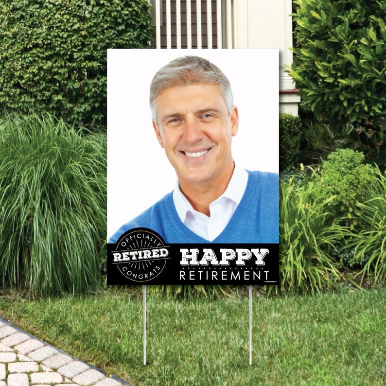 Custom Happy Retirement Photo Yard Sign Retirement Party - Etsy