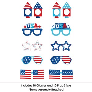 Firecracker 4th of July Glasses - Paper Card Stock Red, White and Royal ...