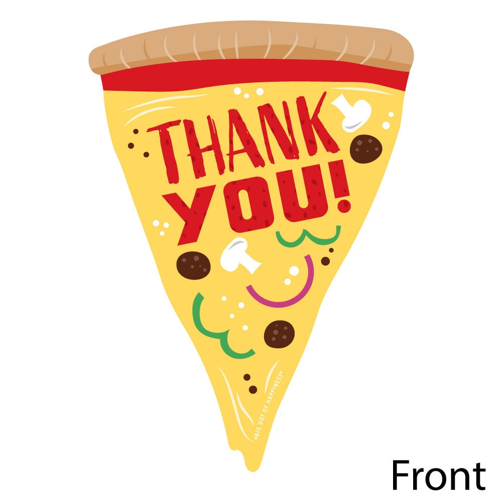 Pizza Party Time Shaped Thank You Cards Baby Shower or | Etsy