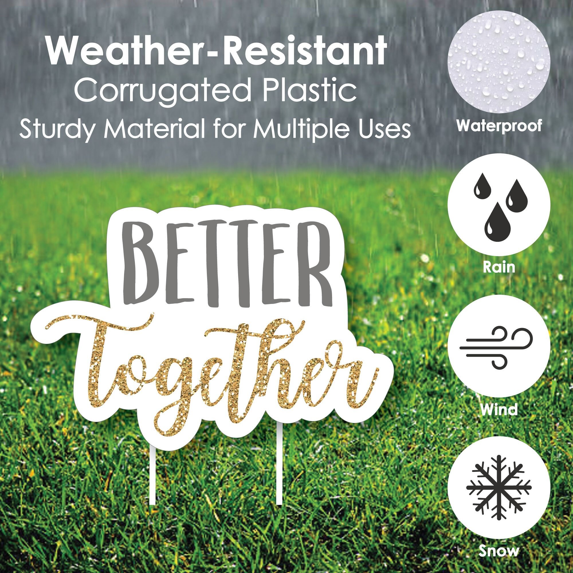 Happy Anniversary Yard Sign and Outdoor Lawn Decorations | Etsy