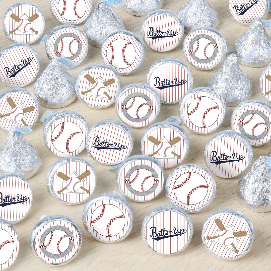 Batter up - Baseball - Baby Shower or Birthday Party Small Round Candy ...