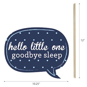 Funny Hello Little One - Blue and Silver - Photo Booth Props - Baby ...