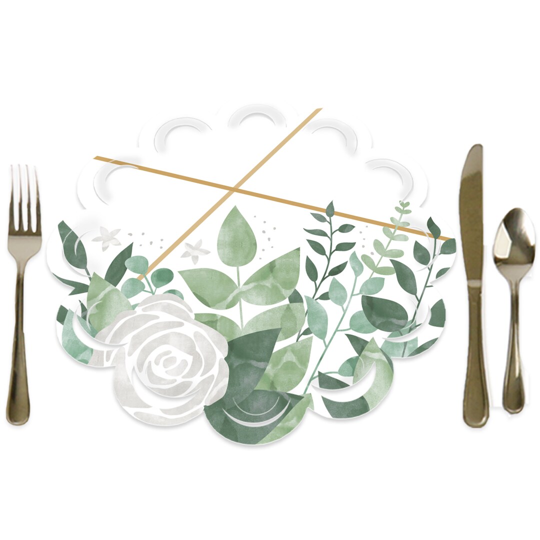 Boho Botanical - Greenery Party Round Table Decorations - Paper ...