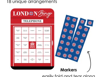 British Bingo Cards - Etsy