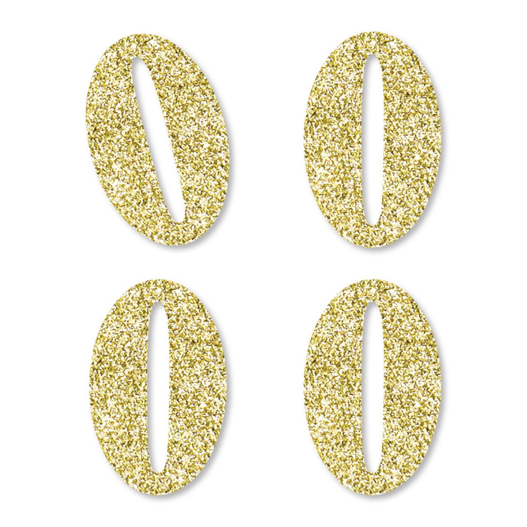 Gold Glitter 0 - No-mess Real Gold Glitter Cut-out Numbers - Zero Party ...