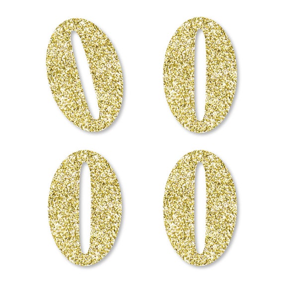 Gold Glitter 0 - No-Mess Real Gold Glitter Cut-Out Numbers - Zero Party ...