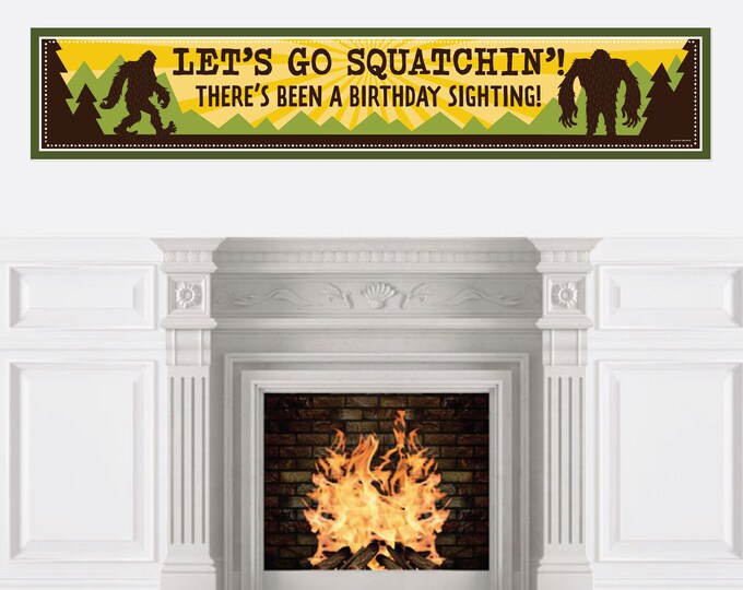 Bigfoot and Tree Garland, Sasquatch Party Decorations, Yetti, Bigfoot ...