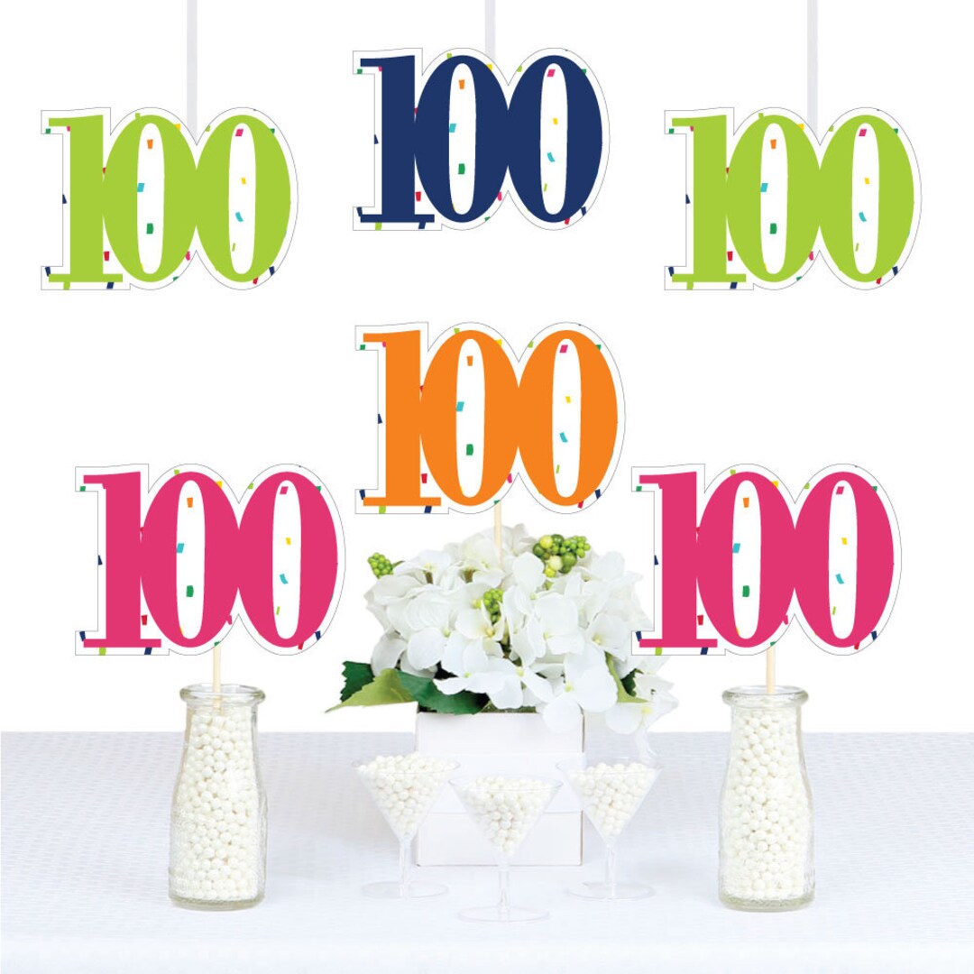 100th Birthday - Cheerful Happy Birthday - One Hundred Shaped ...
