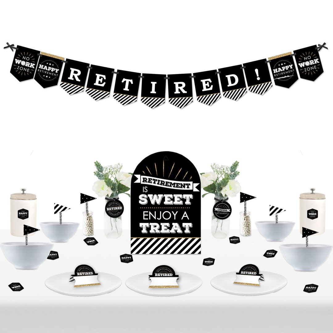 Happy Retirement - DIY Retirement Party Signs - Snack Bar Decorations ...