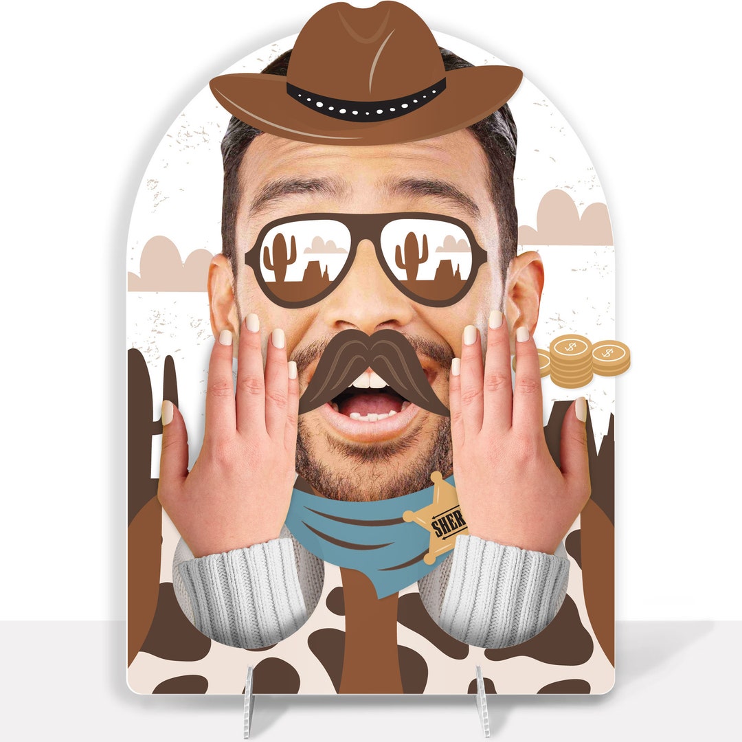 Custom Photo Western Hoedown - Fun Face Wild West Cowboy Party Activity ...