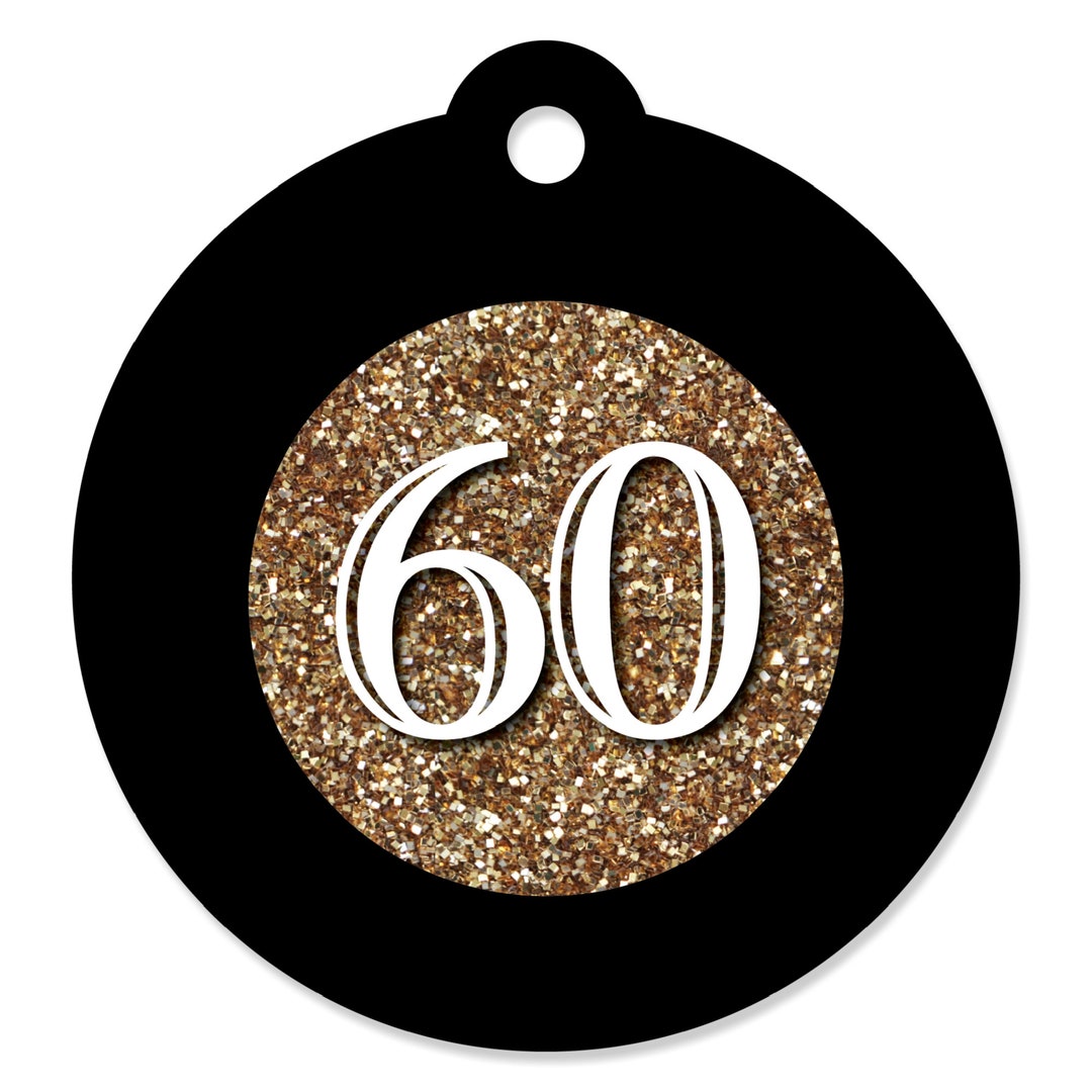 60th Birthday Party Tags Adult 60th Birthday Goldset of - Etsy