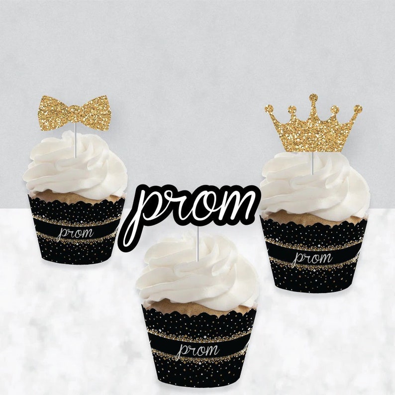 Prom - Cupcake Decoration - Prom Night Party Cupcake Wrappers and Treat ...