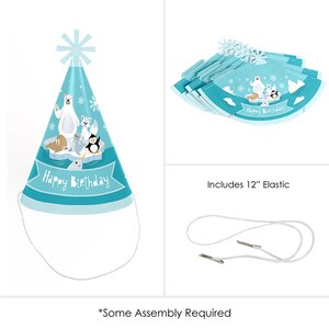 Arctic Polar Animals - Cone Happy Birthday Party Hats for Kids and ...