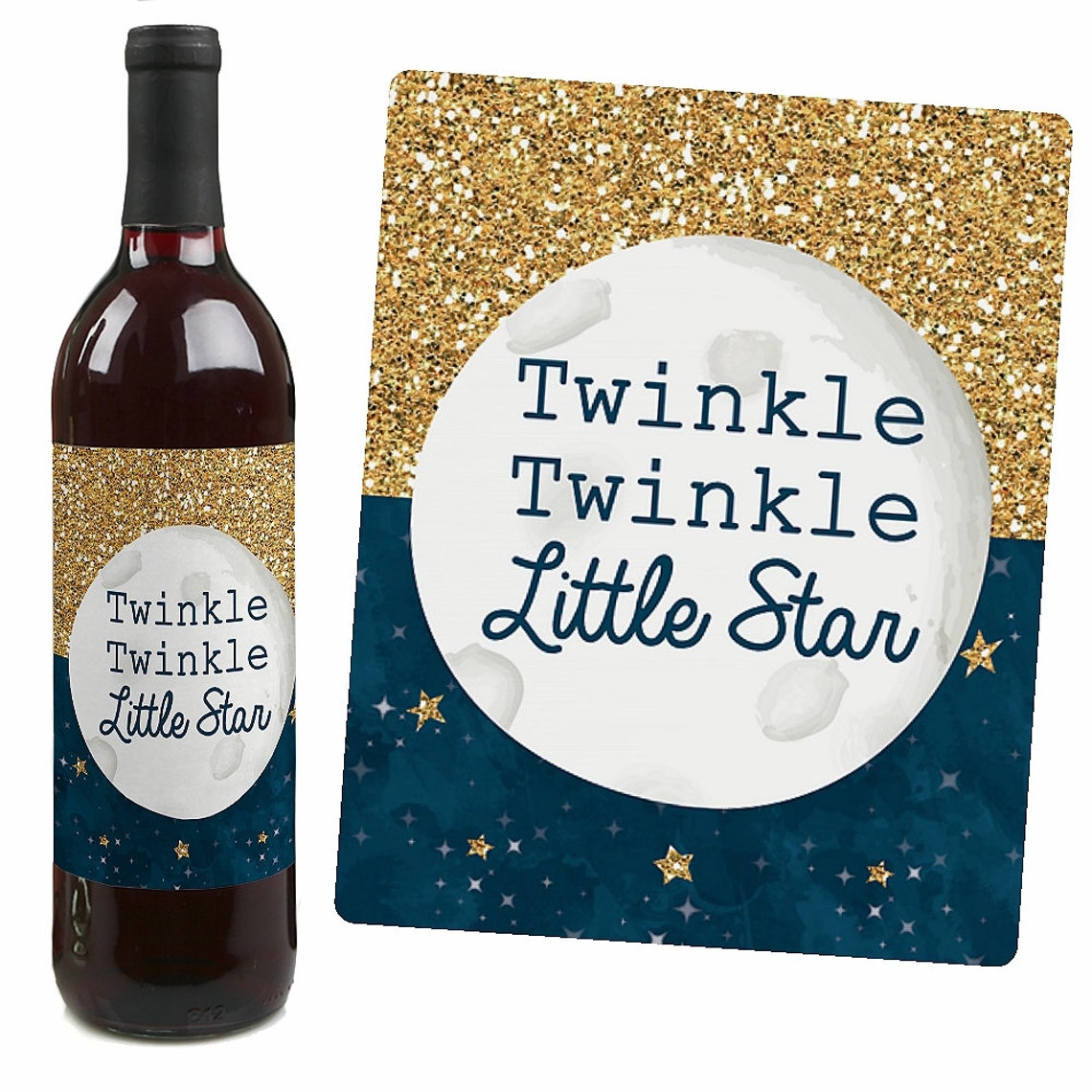 Twinkle Twinkle Little Star Wine Bottle Labels Baby Shower | Etsy